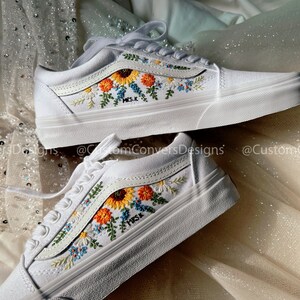 Personalized Vans/custom Vans Sunflower/embroidered Vans Colorful ...