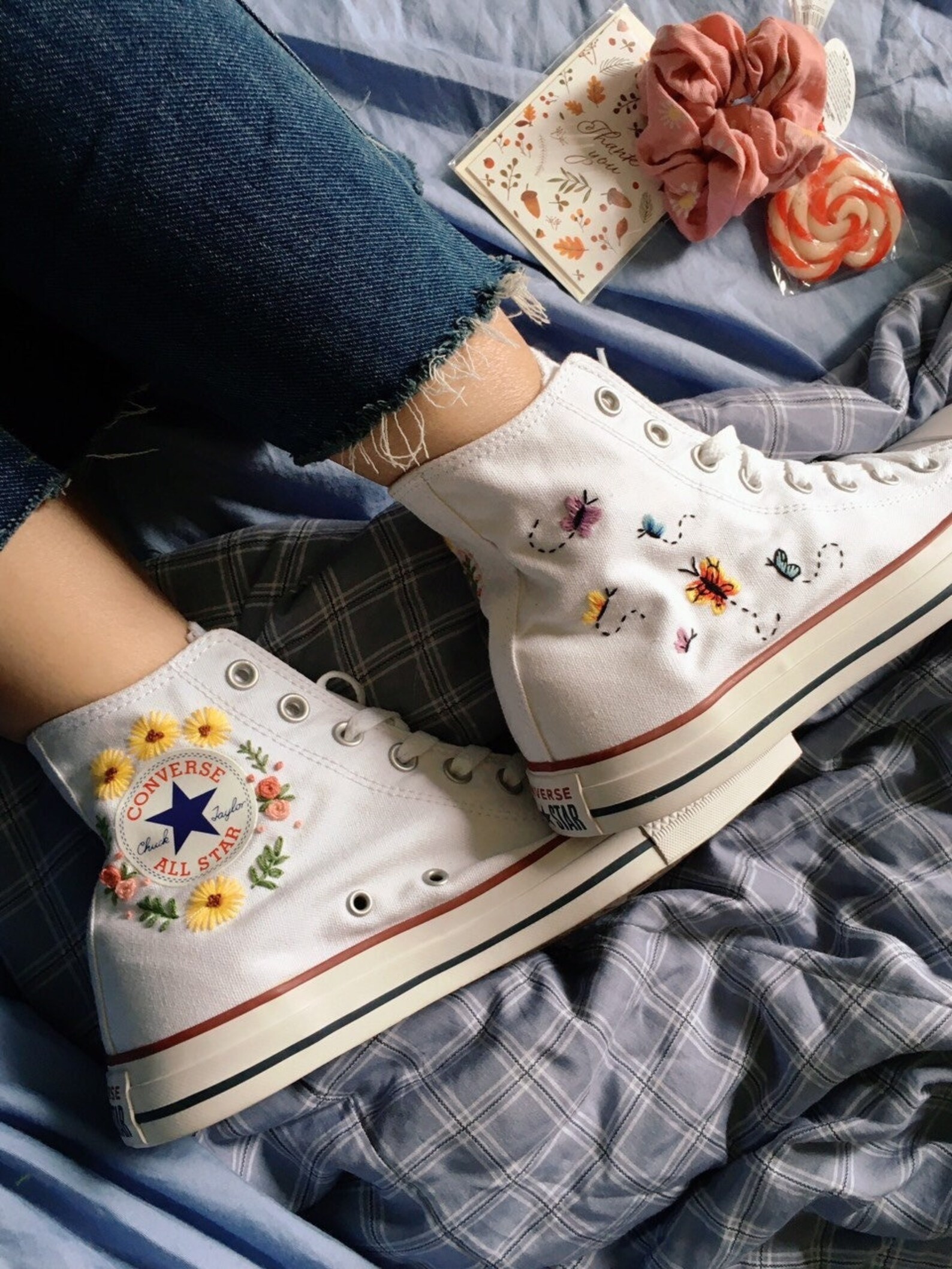 Custom Converse Embroidery/ Embroidered Butterfly Converse/ - Etsy