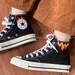 Custom Converse Chuck Taylor 1970s/embroidered Fire Converse/fire ...