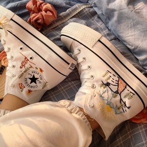 Converse Platform Embroidered/ Converse Custom Flower Embroidery ...