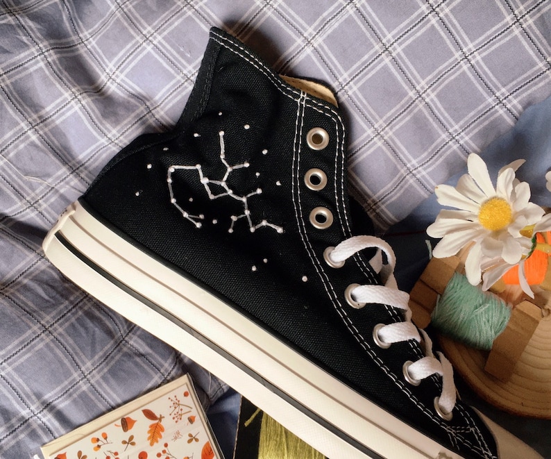 Embroidered Converse/ Converse Custom Constellation Embroidery ...