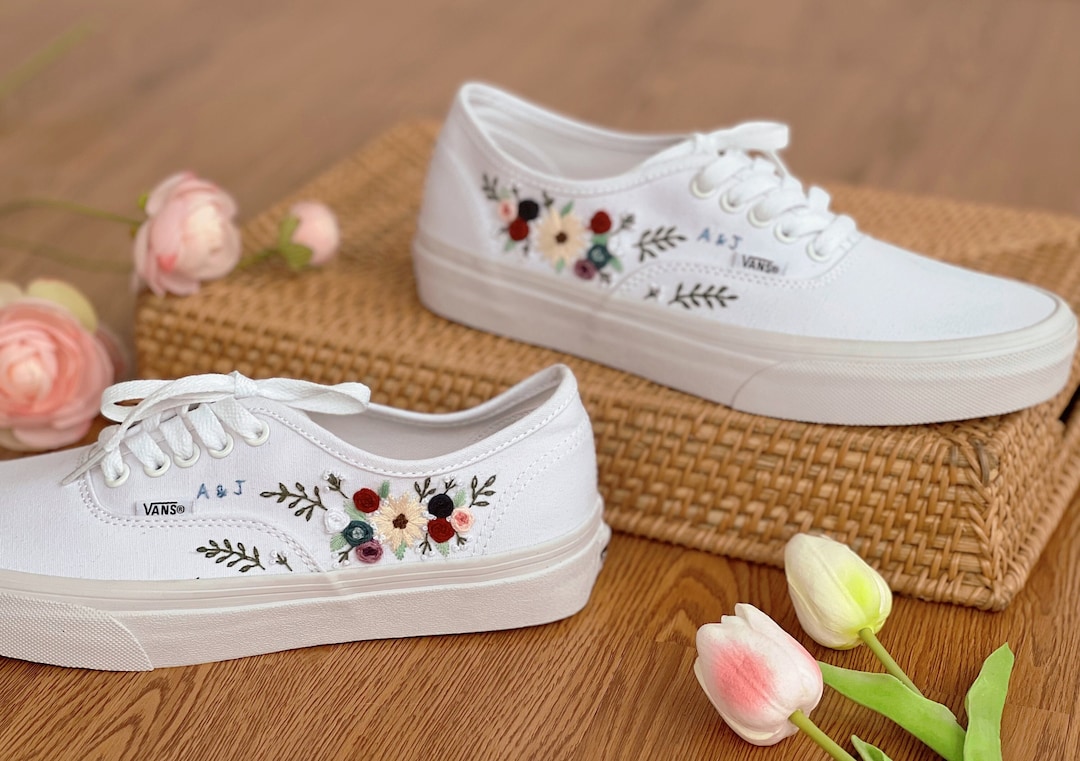 Custom Vans/personalized Vans Flower/embroidered Wedding Vans Bouquet ...