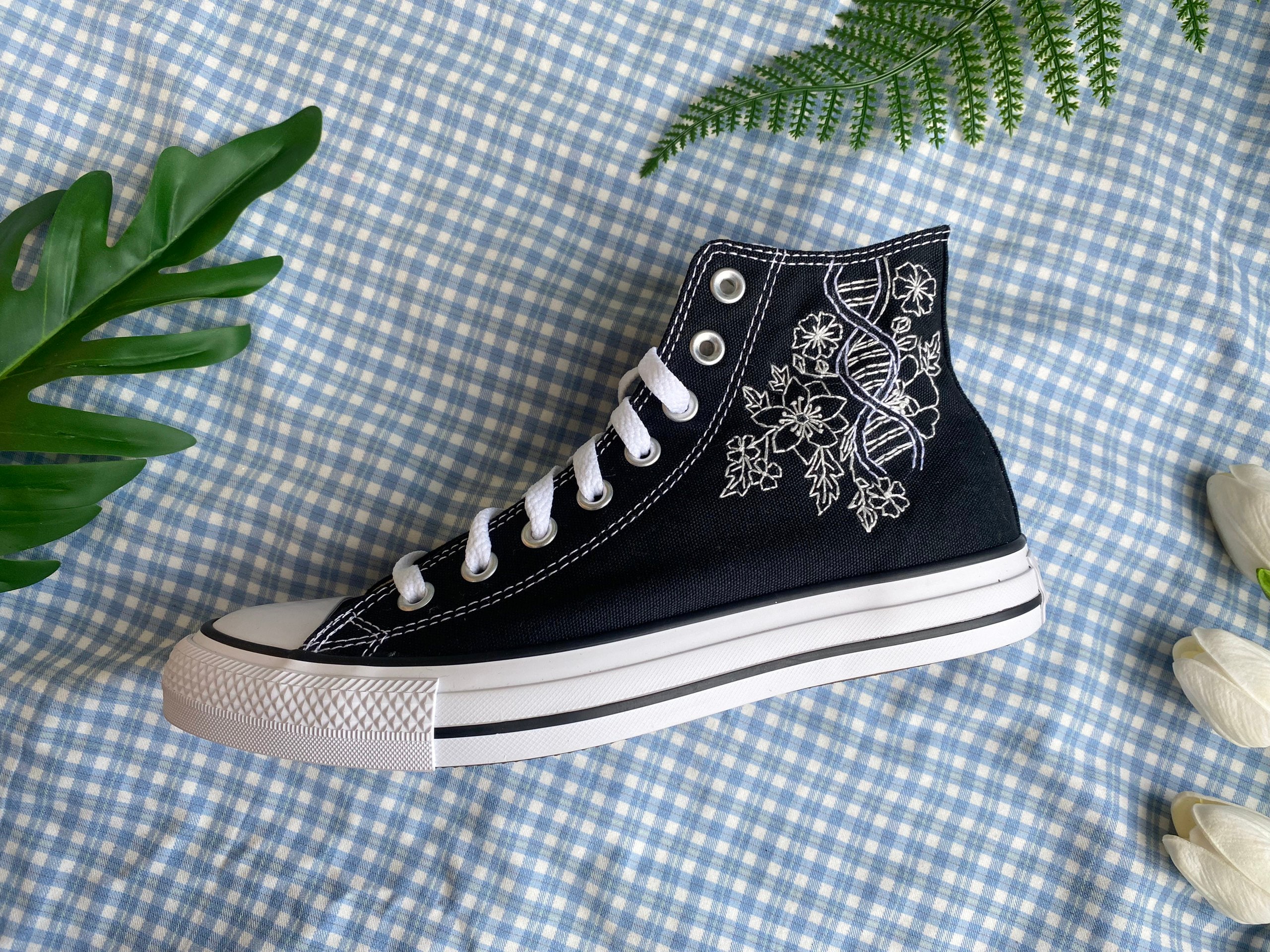 Embroidered Converse/ Converse Custom Logo Bouquets and - Etsy