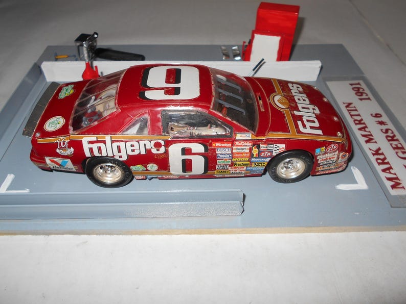 Diorama Scene of the # 6 Nascar Folgers Race Car Circa 1990 Driven by ...