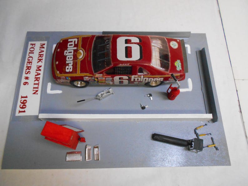 Diorama Scene of the # 6 Nascar Folgers Race Car Circa 1990 Driven by ...