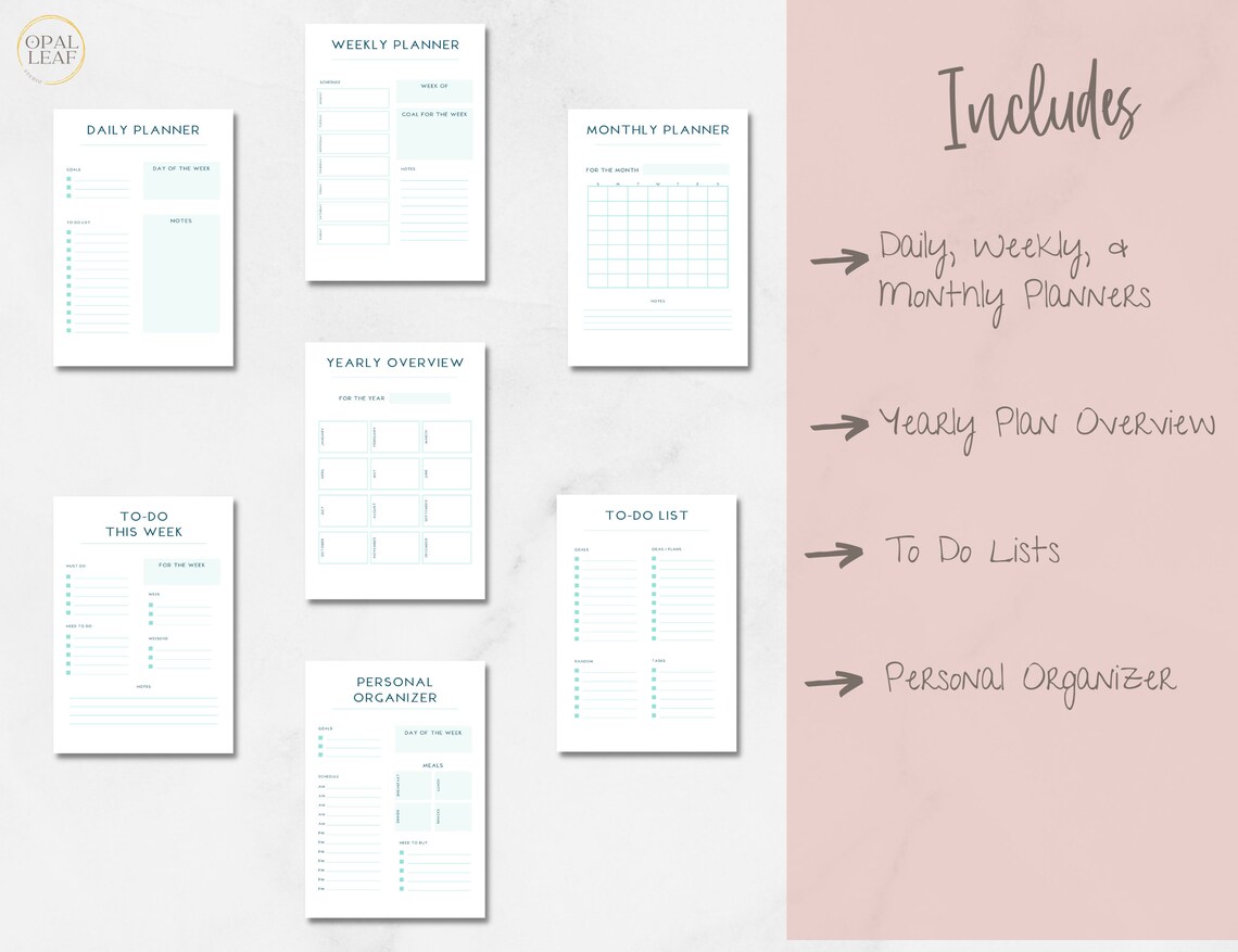 Mini Happy Planner Template, Printable Mini Planner Set, Inserts for ...