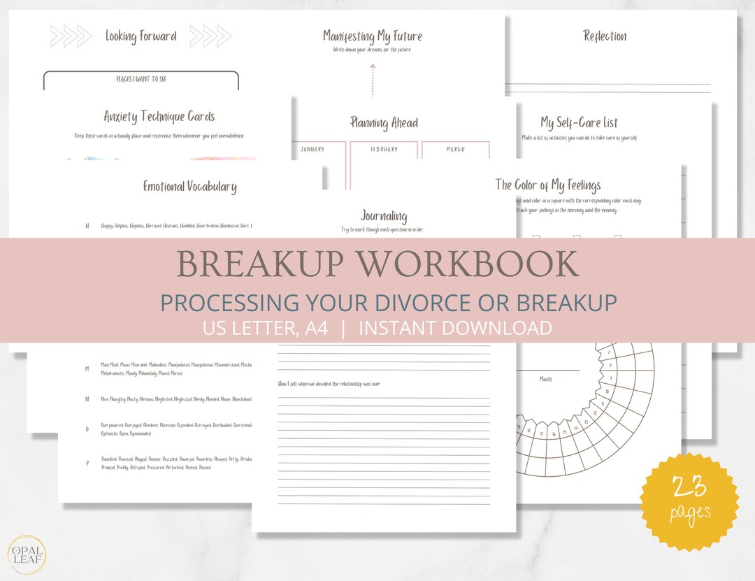 Breakup Workbook, Divorce Journal, Self Love Workbook, Grief Journal ...