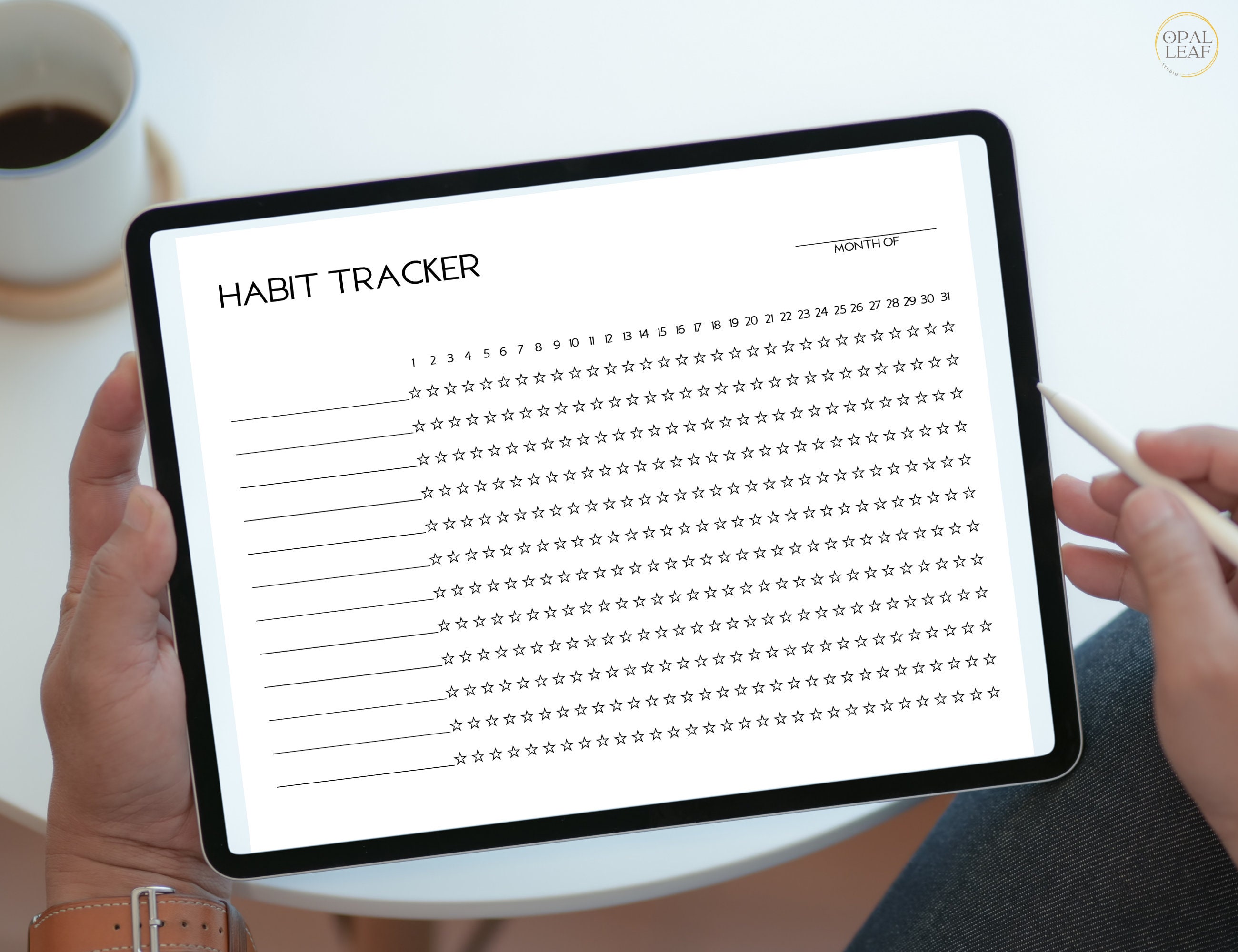 Minimalist Daily Habit Tracker, Monthly Printable Landscape Habit ...