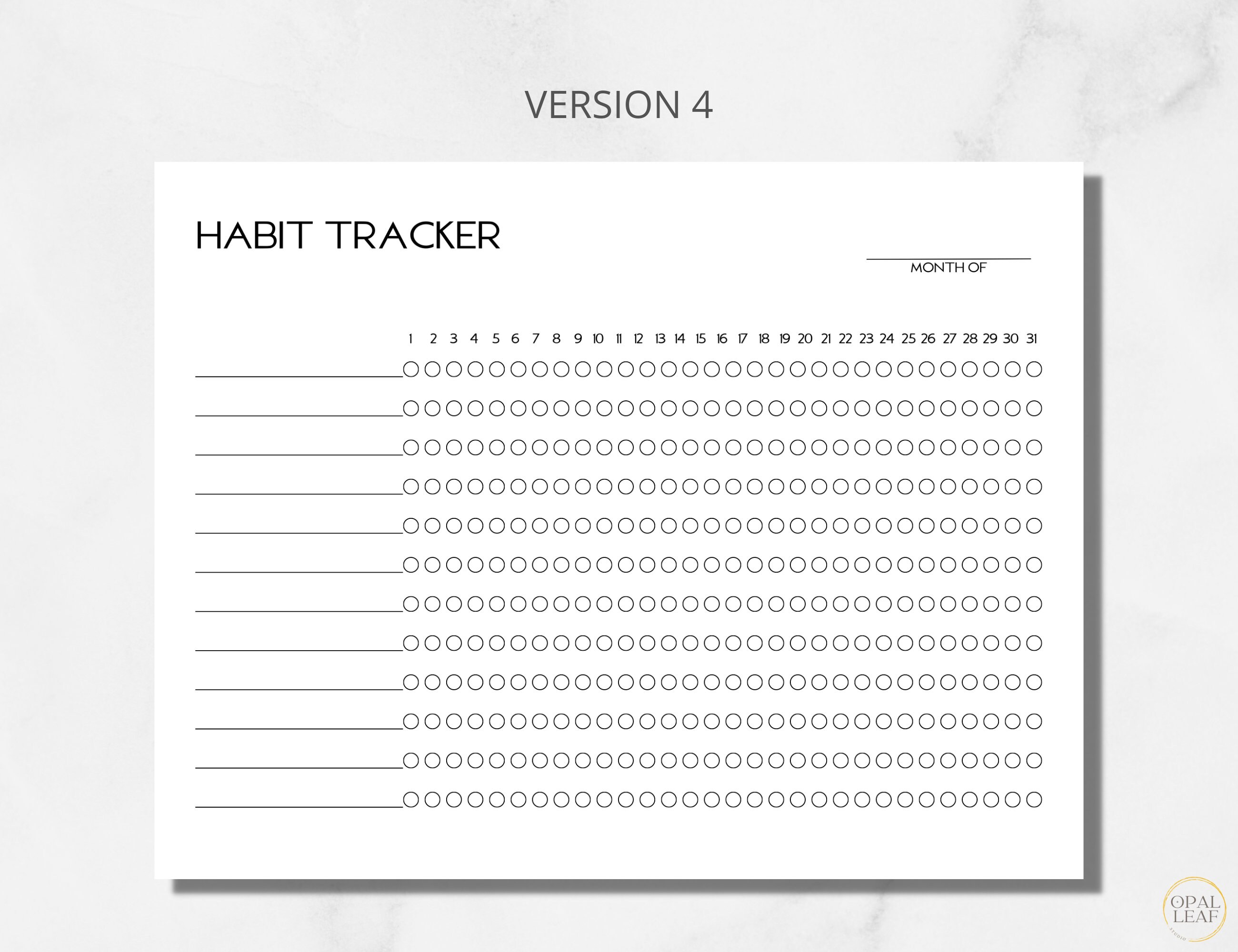 Minimalist Daily Habit Tracker, Monthly Printable Landscape Habit ...
