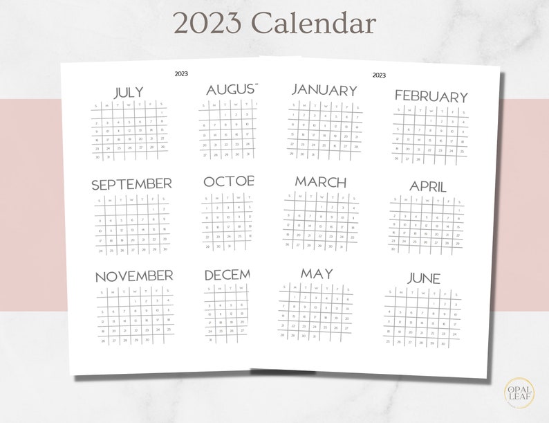 STICKY NOTES, 2023 Calendar, 3x3, Printable PDF - Etsy