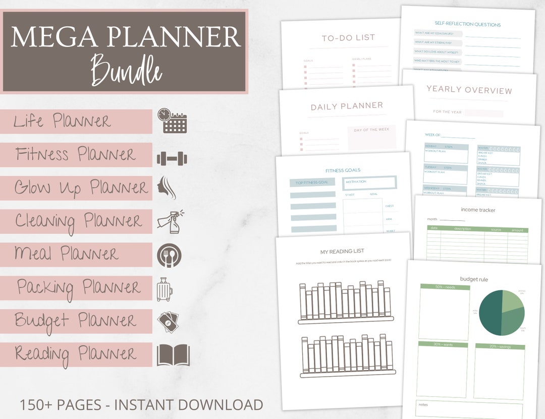 Ultimate Life Planner Bundle, All in One Planner, Ultimate Life Binder ...