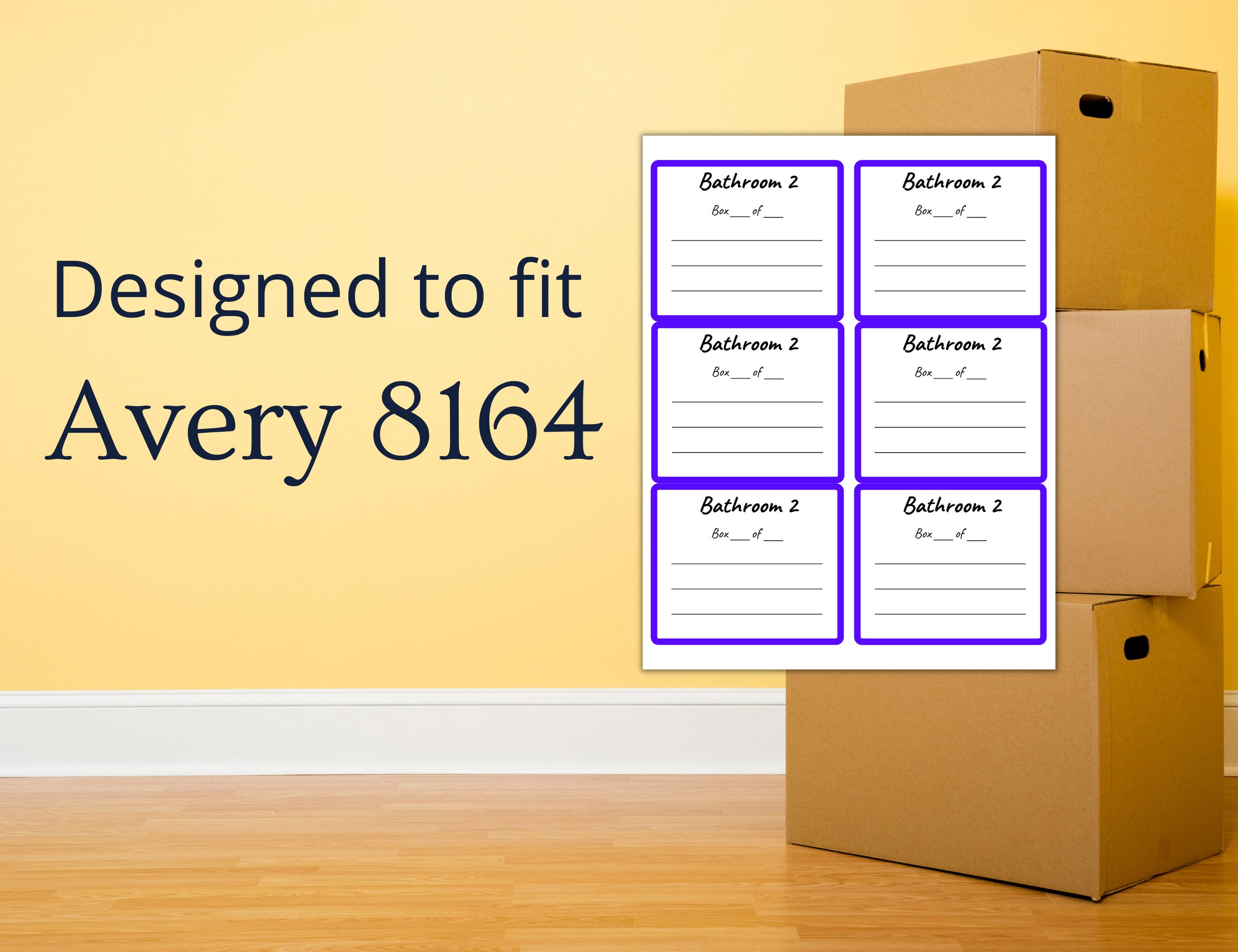 Printable Moving Labels Easy to Print Labels for Boxes Color - Etsy