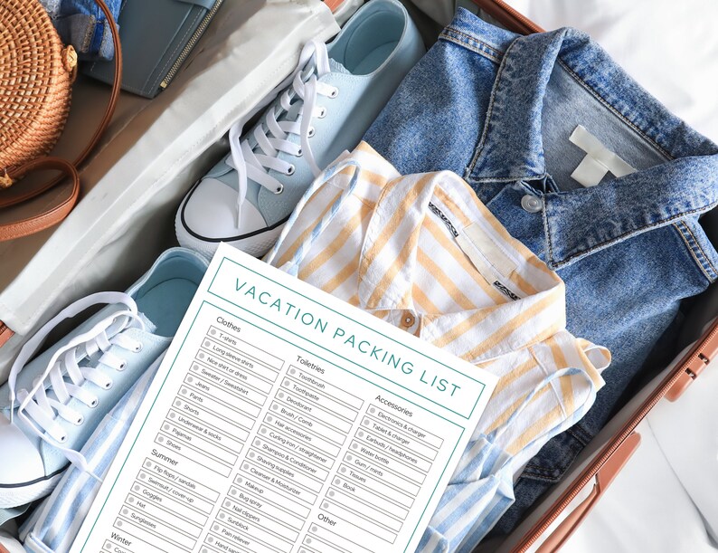 Printable Packing List & Template Packing Checklist for - Etsy