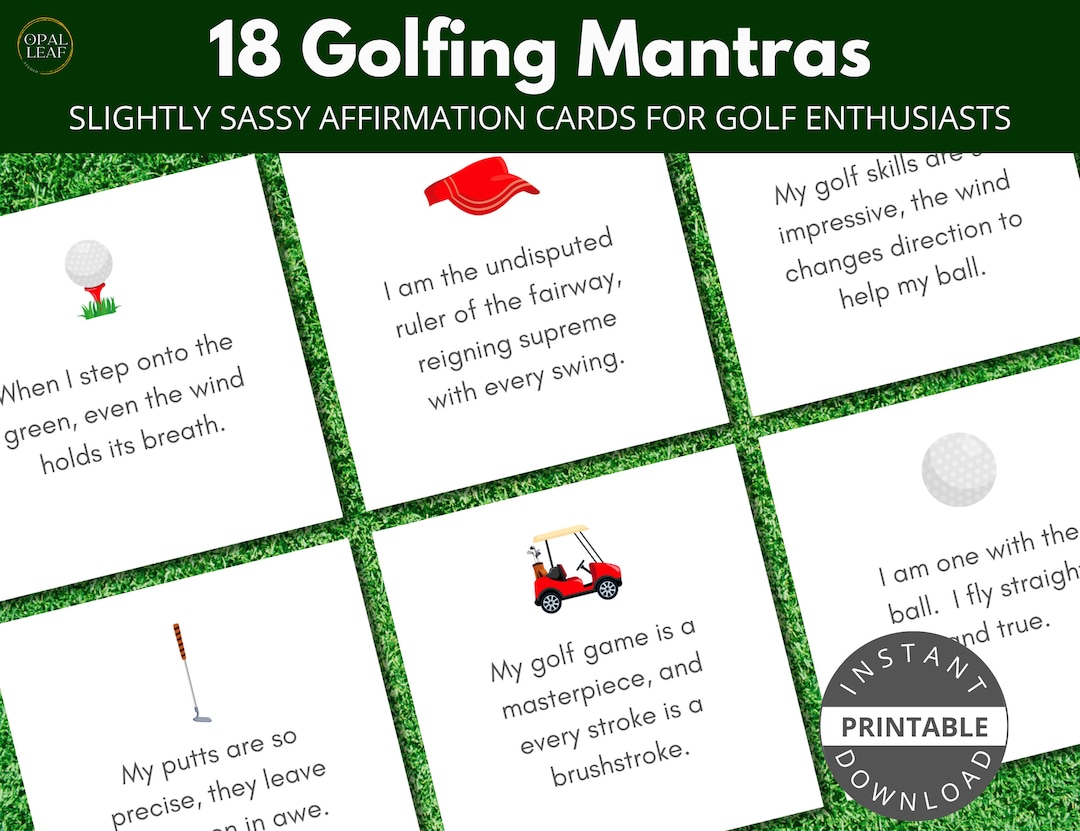 Printable Golf Affirmation Cards, Funny Positive Affirmations for ...