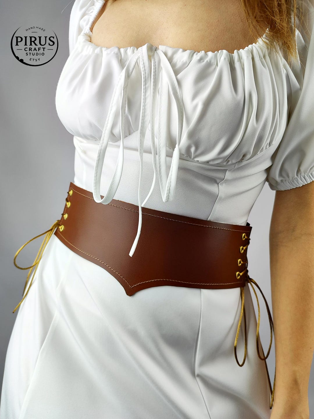 Leather Waist Belt Pointy Medieval Cincher Wide Renaissance Faire Belt ...