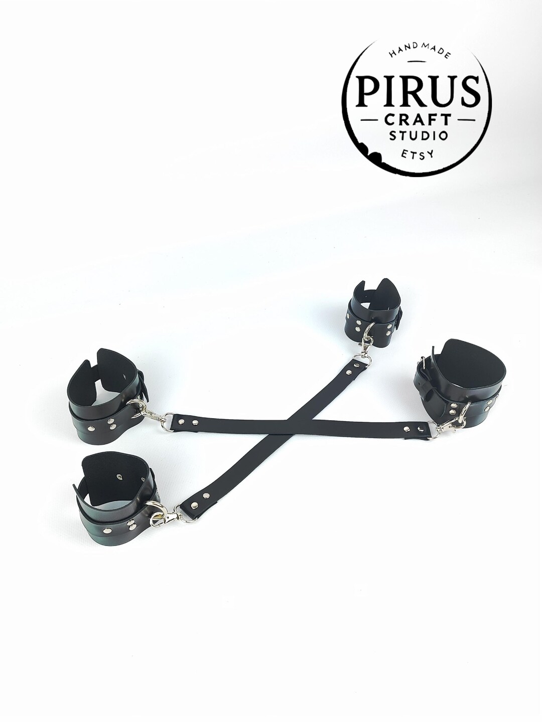 Mature, Genuine Leather Handcuffs, Adult Play Accessory, BDSM Handcuffs ...