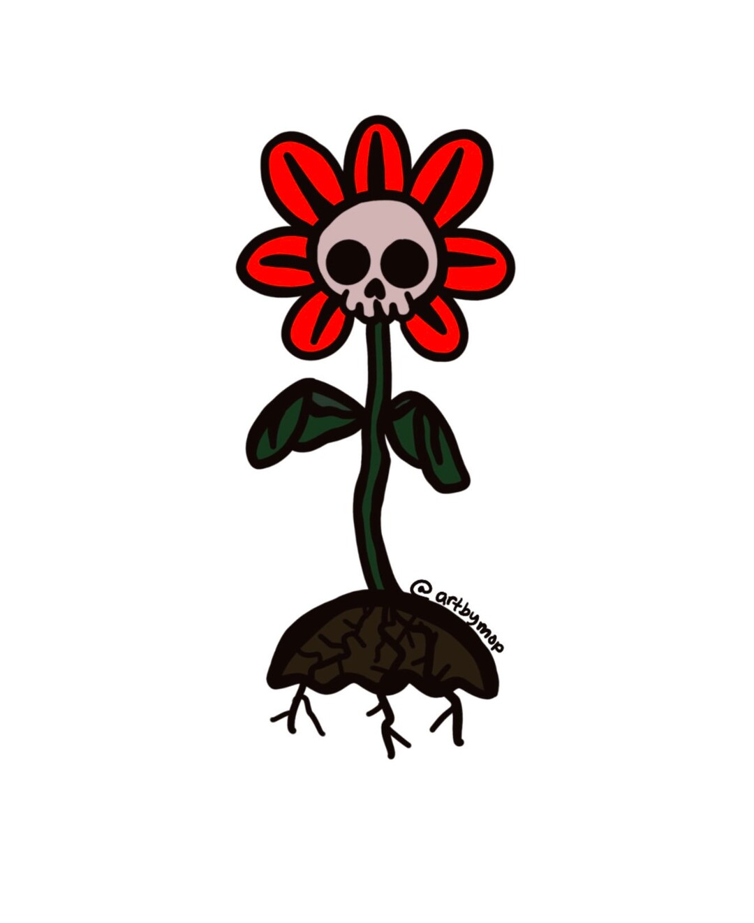 Skull Sticker Flower Sticker Halloween Sticker - Etsy