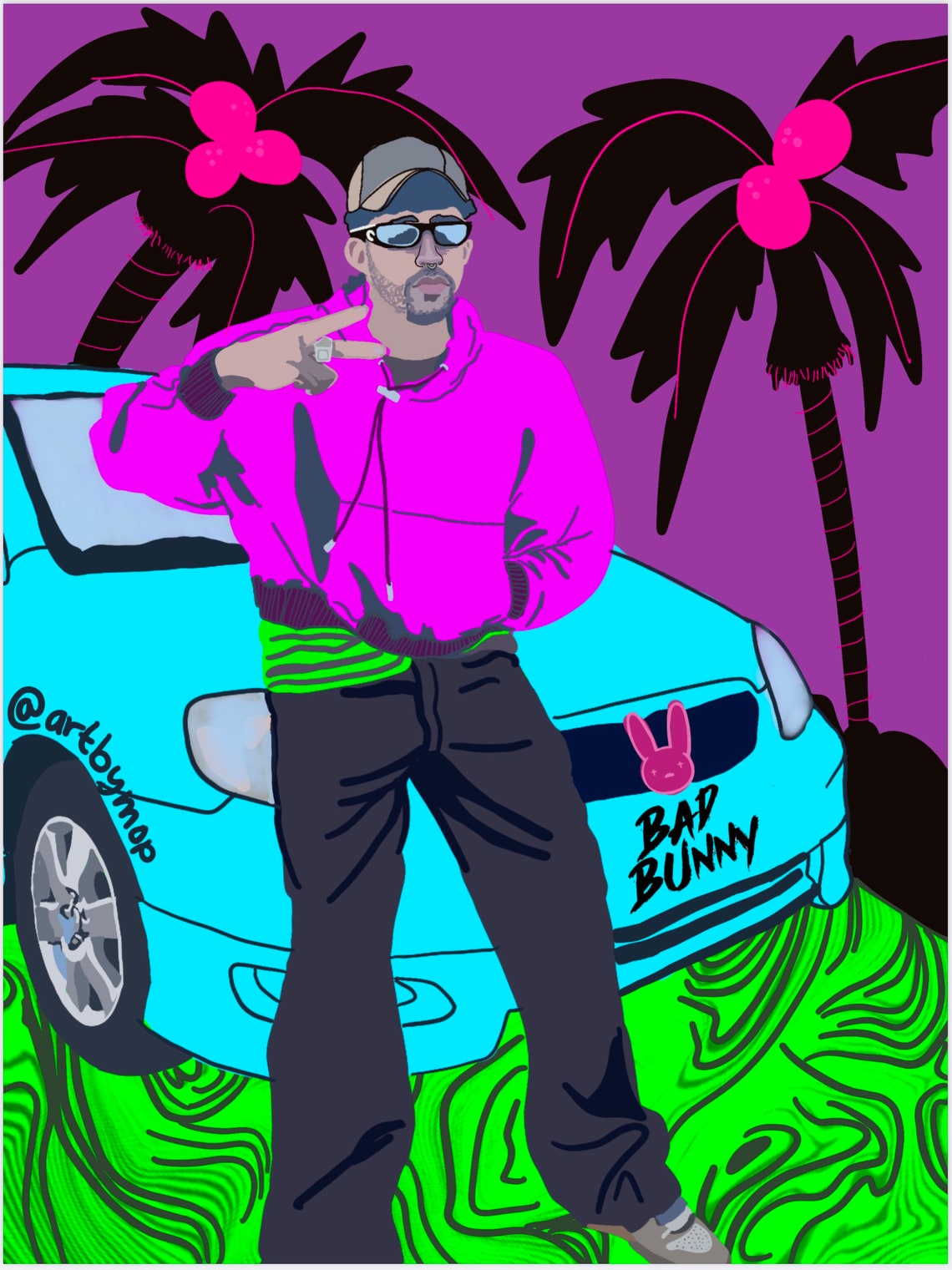 Bad Bunny Poster Bad Bunny Print Hip Hop Poster - Etsy