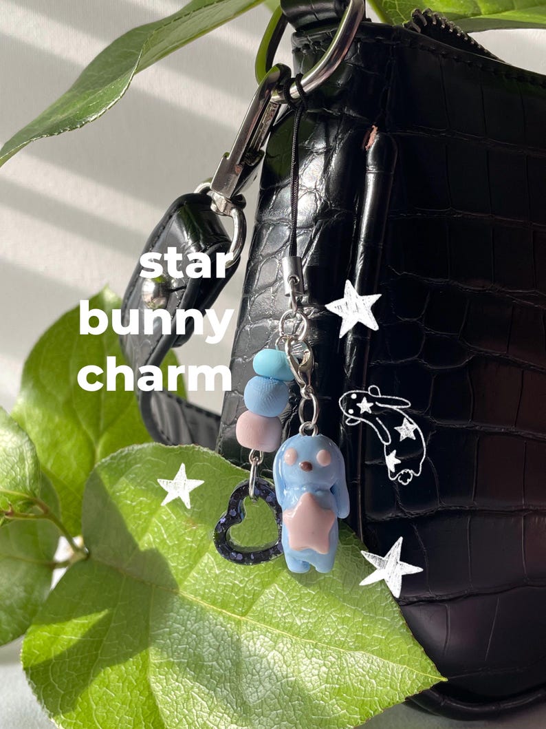 Star Bunny Charms Cute Polymer Clay Phone Charms - Etsy