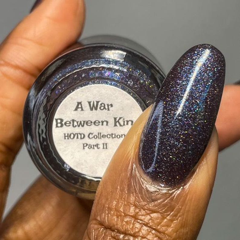 Black Shimmer Nail Polish- A War Between Kin - Etsy