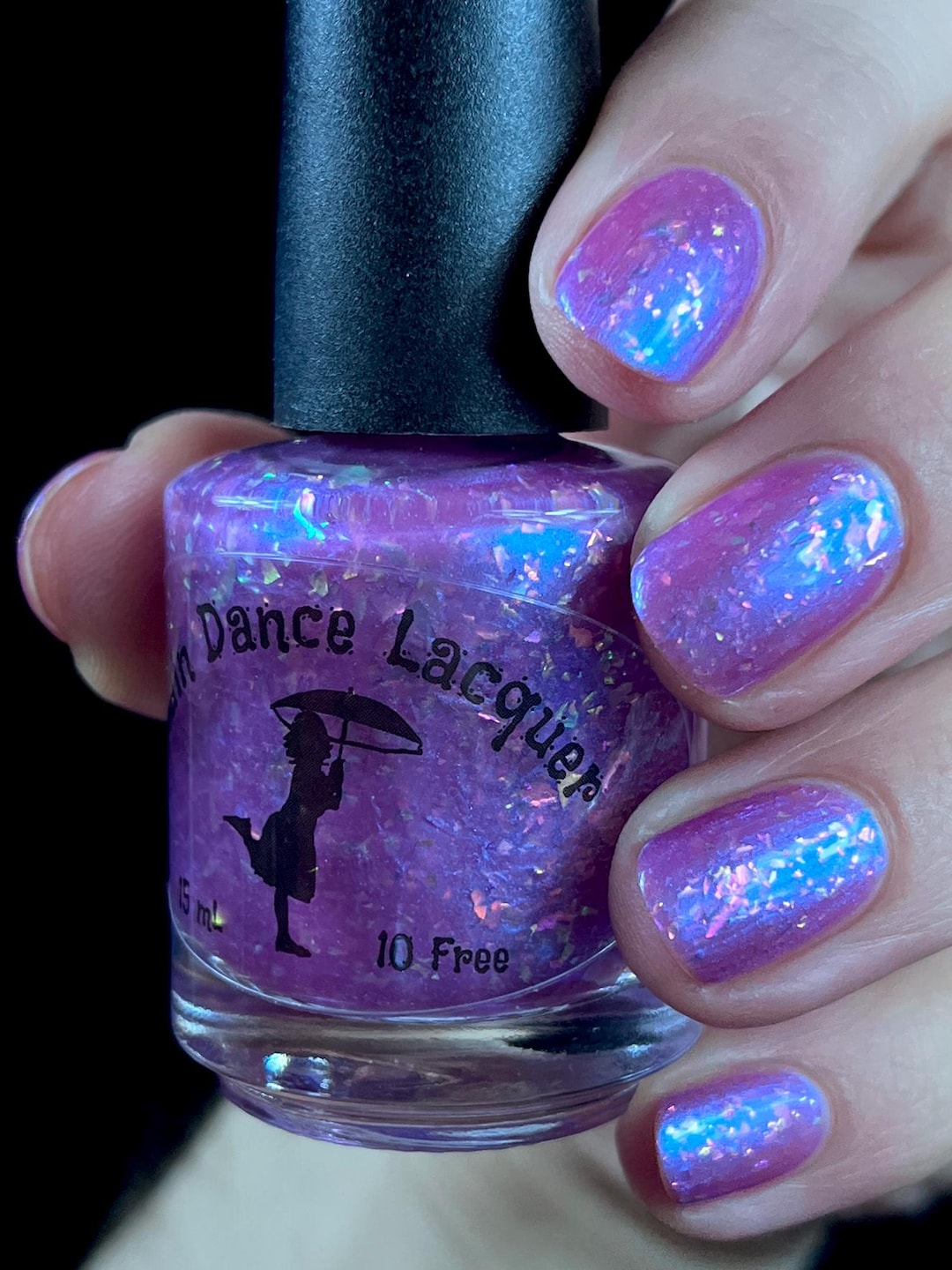 Pink Iridescent Flake Nail Polish- A God and A Lord - Etsy