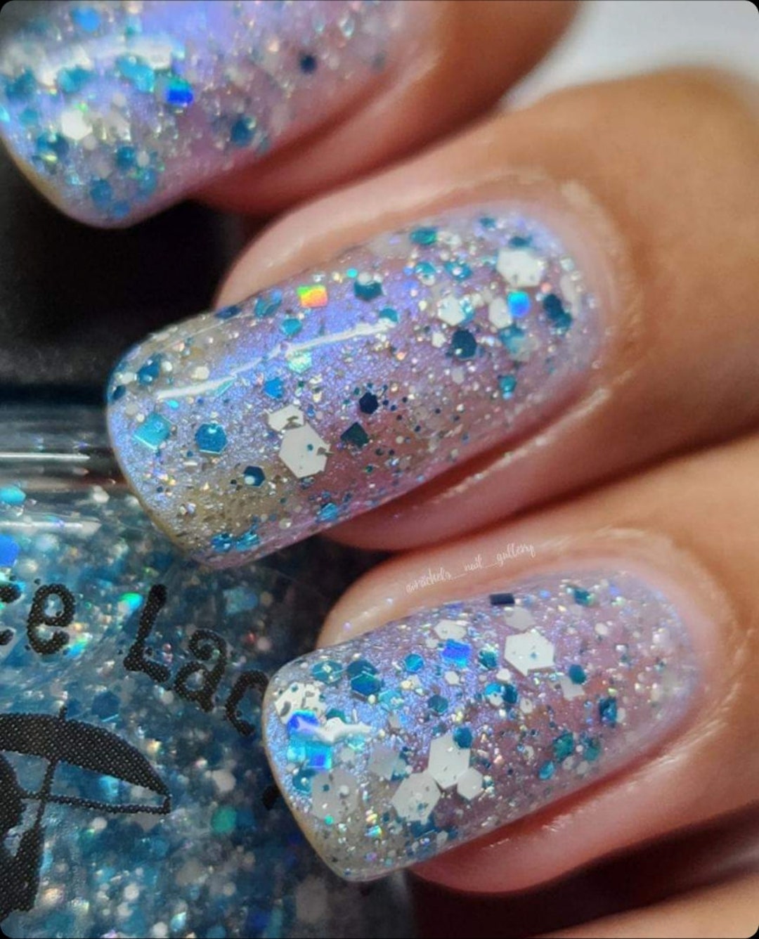 Holo Glitter Polish Topper- Khione - Etsy