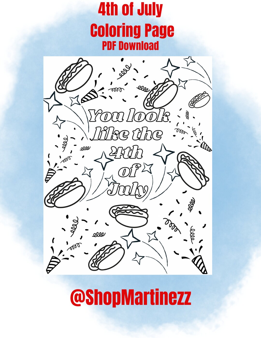 Legally Blonde 4th of July Coloring Page - Etsy