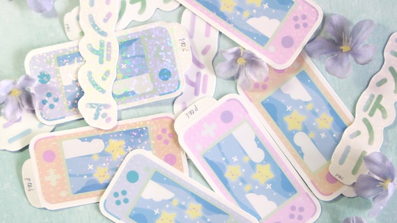 Video Game Stickers Holographic Sticker Cute Game Die Cut - Etsy
