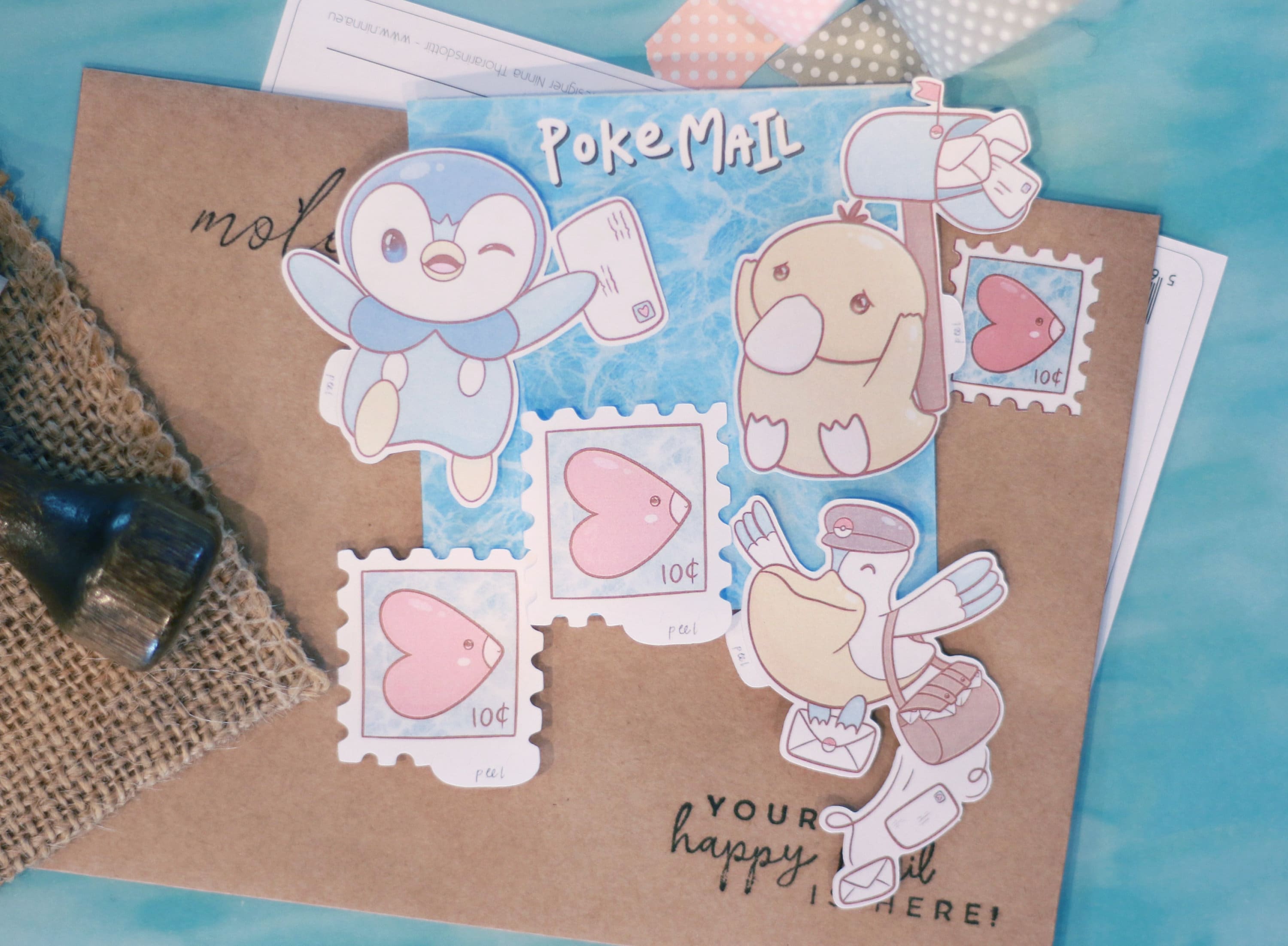 Pokemon Mail Die Cut Sticker Bullet Journal Stickers - Etsy