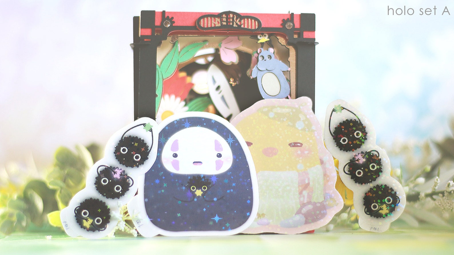 No Face Sticker Soot Sticker Anime Sticker Holographic - Etsy