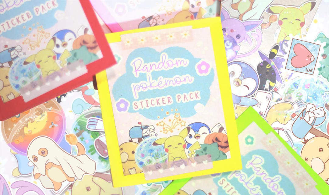 Random Poke Sticker Pack | 5 Surprise Stickers | Mystery Sticker Pack ...