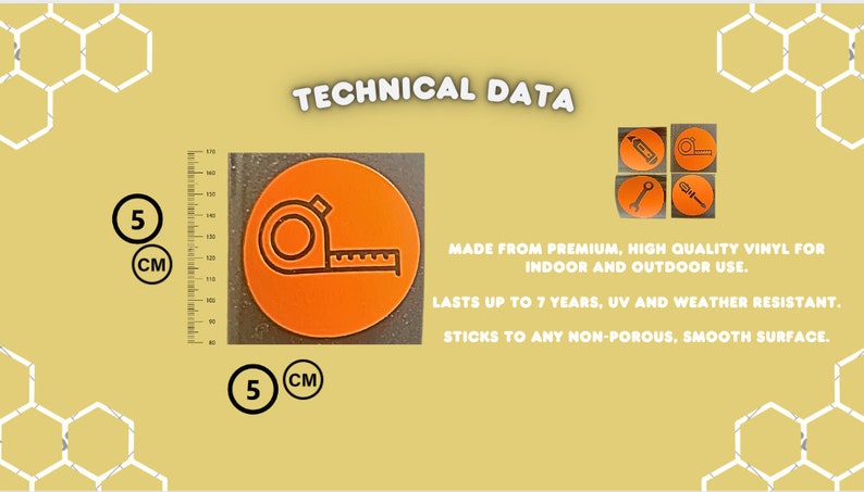 Toolbox Organisation Labels Tools Icons Custom Vinyl Decal Stickers for ...