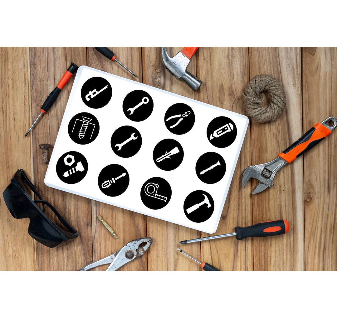 Toolbox Organisation Labels | Tools Icons | Custom Vinyl Decal Stickers ...