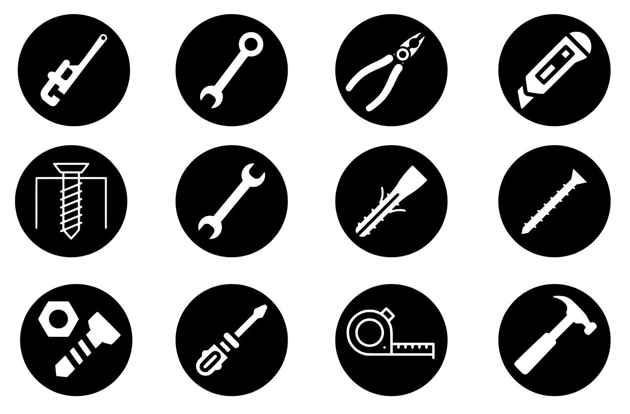 Toolbox Organisation Labels Tools Icons Custom Vinyl Decal Stickers for ...