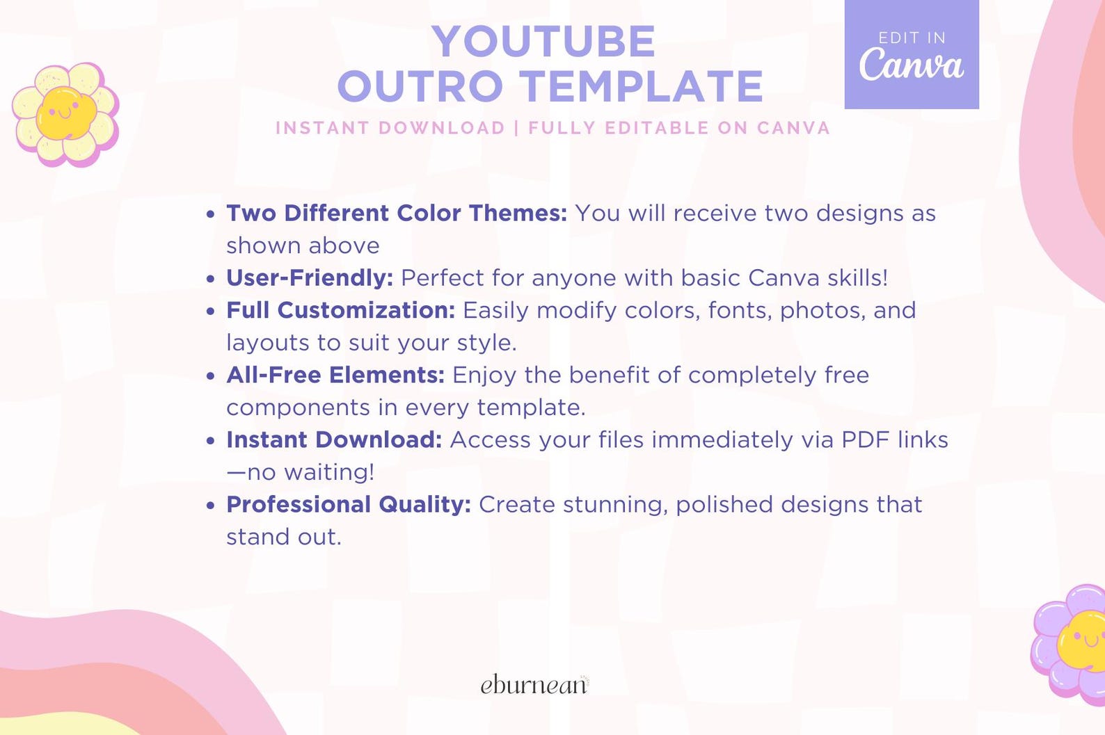 Retro Youtube Outro Template, Aesthetic End Screen Canva, Cute Youtube ...