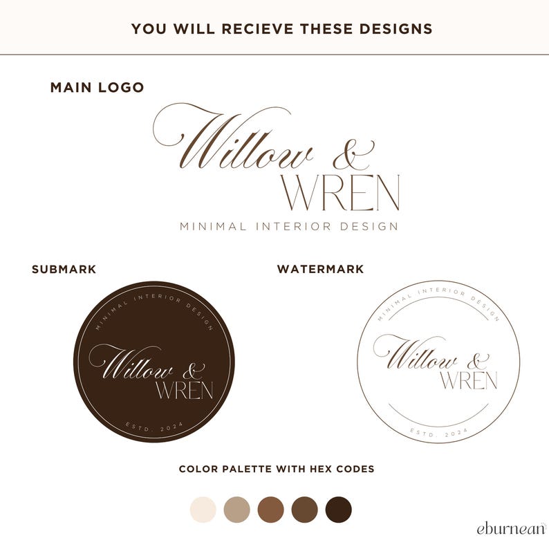 Interior Design Logo Template Canva: Minimalist Branding Kit - Etsy