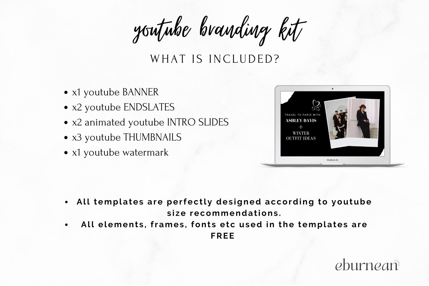 Black Youtube Branding Kit, Youtube Banner Kit, Youtube Channel Art ...