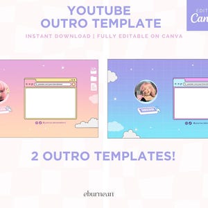 Youtube Outro Template Canva | Cute Colorful Retro Youtube Endslate ...