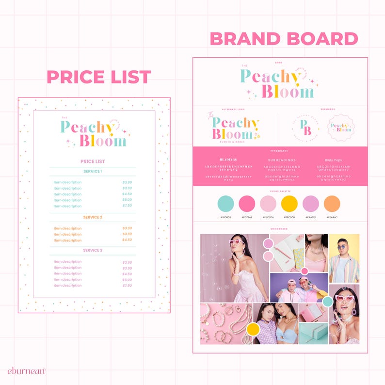 Branding Kit Bright Pastel Colorful, DIY Colorful Branding Package ...