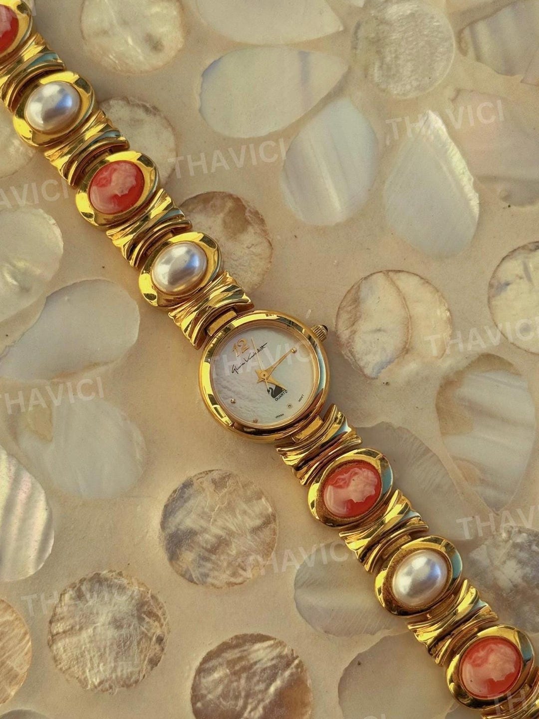 Vintage Cameo Watch Bands, Pearl Watch Gifts for Her, Vintage Victorian ...