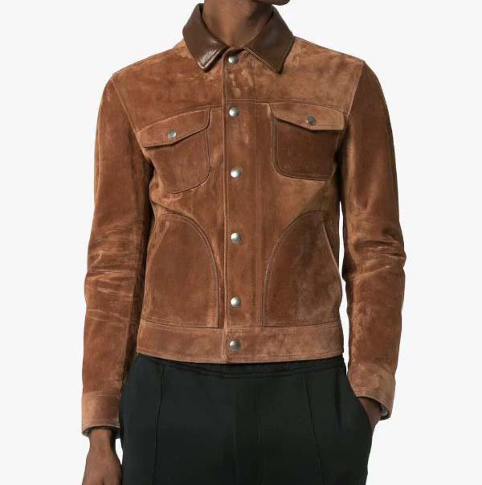 Mens Real Suede Trucker Jacket Classic Western Shirt Slim Fit - Etsy