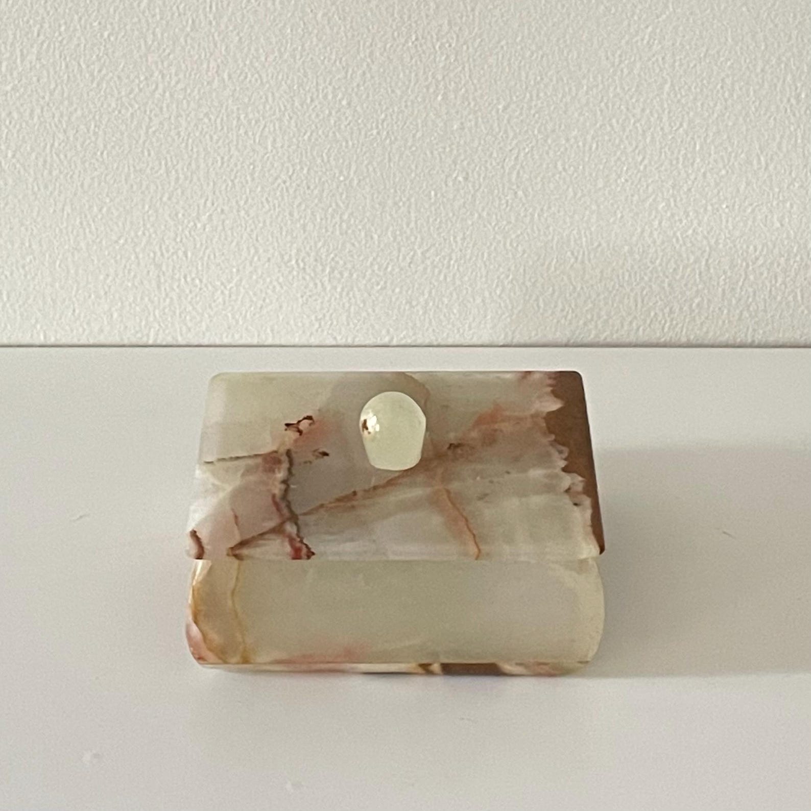 Vintage Mid-century Quartz Jewelry Card Box Catchall - Etsy