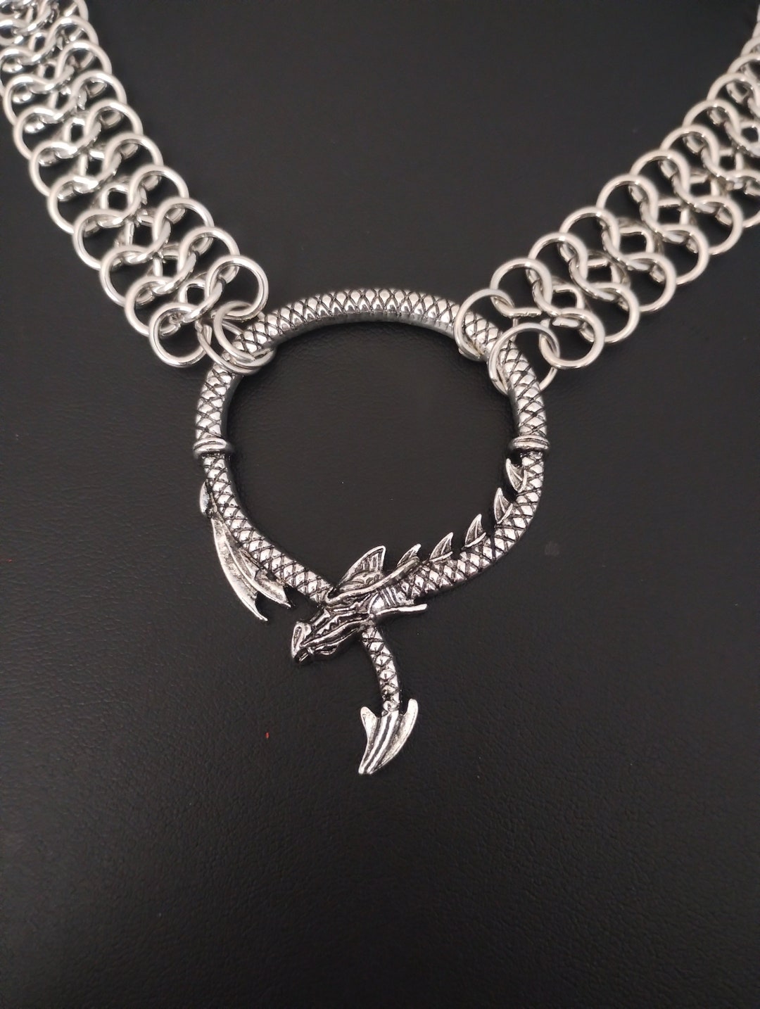 Chain Mail Dragon Choker Necklace - Etsy
