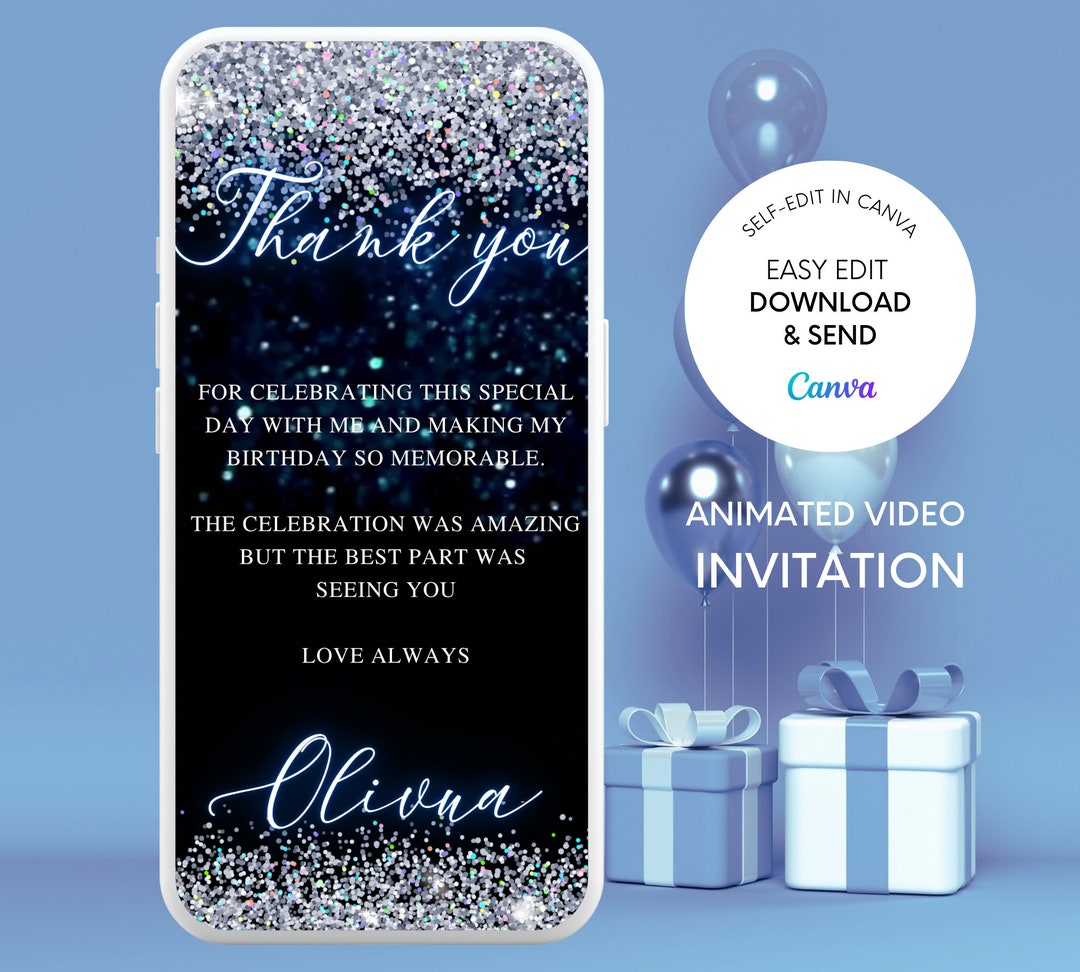 Electronic Modern Thank You Template Digital, Editable Digital Download ...