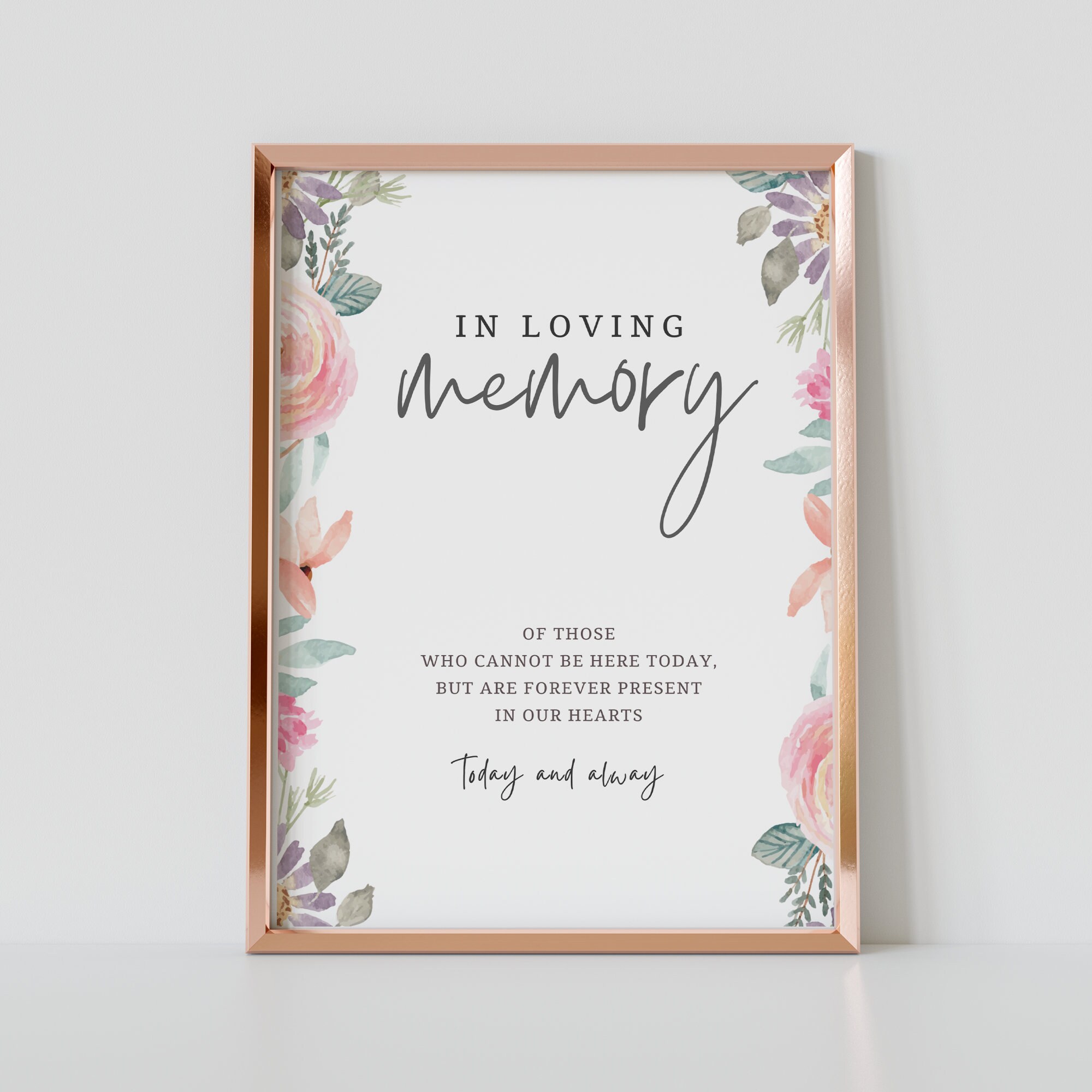 In Loving Memory Sign Printable in Loving Memory Sign for - Etsy