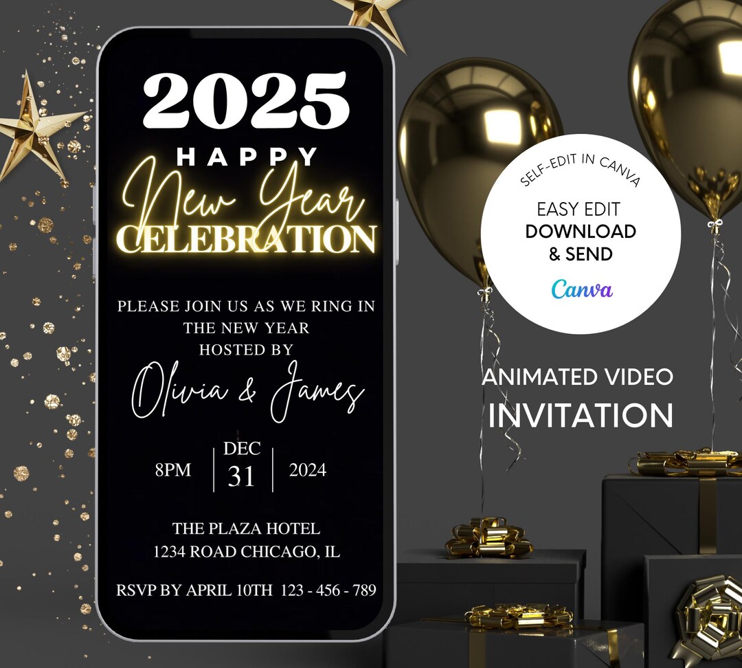 Digital Happy New Year Card With Animation Video Ecard Happy New Year ...