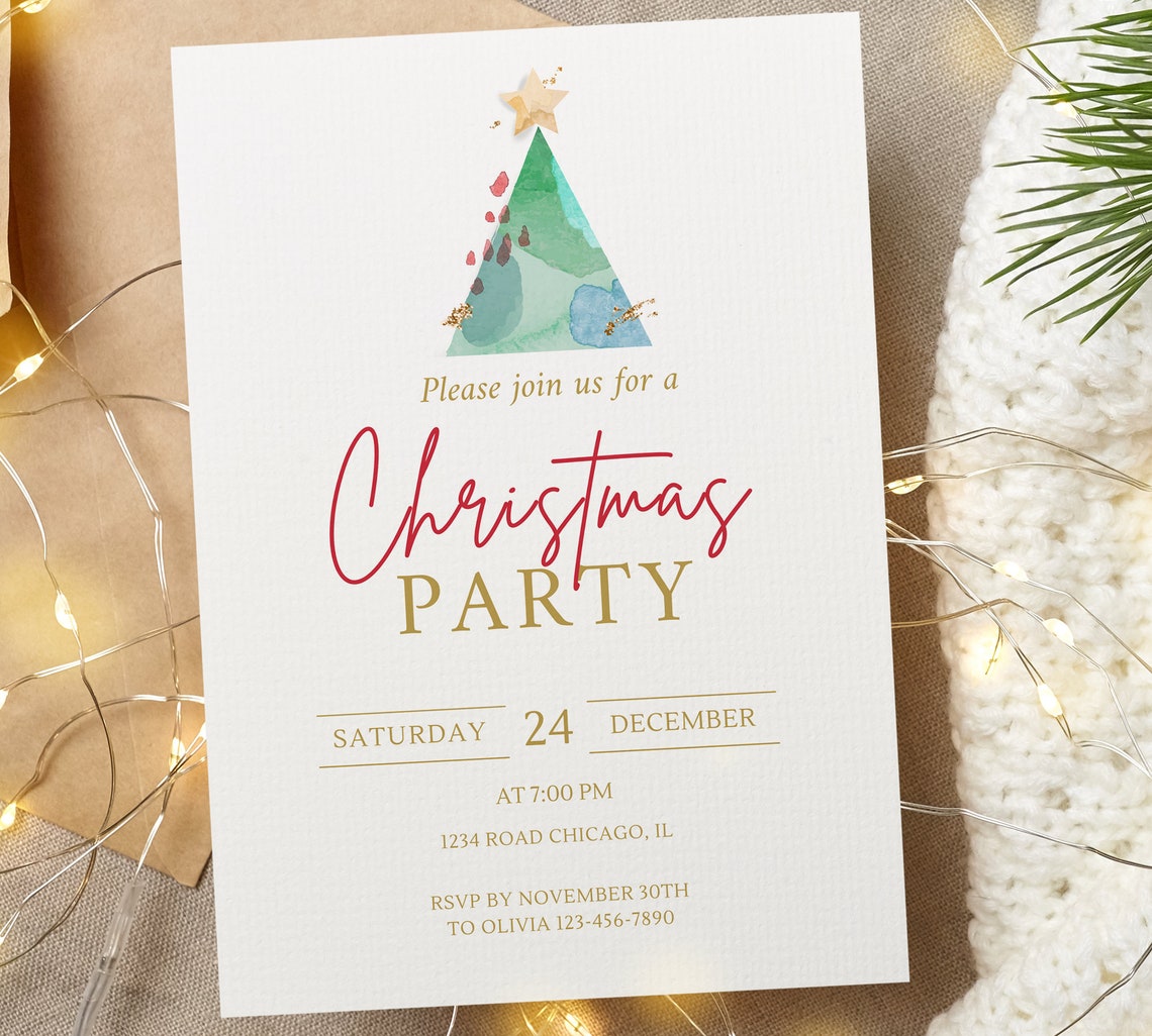 Christmas Invitation Digital Download Christmas Party - Etsy