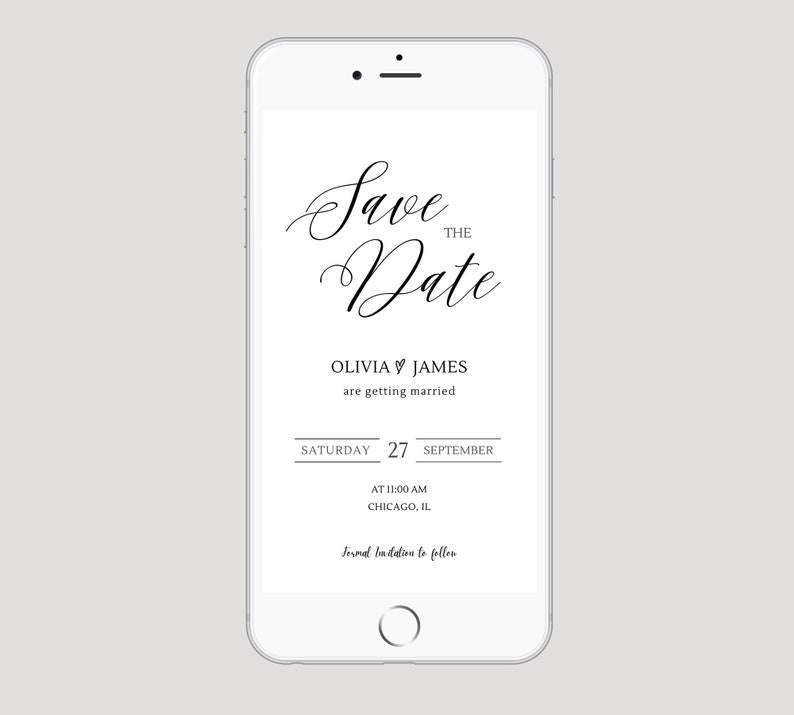 Save the Date Template, Phone Invitation Online Save the Date Cards ...