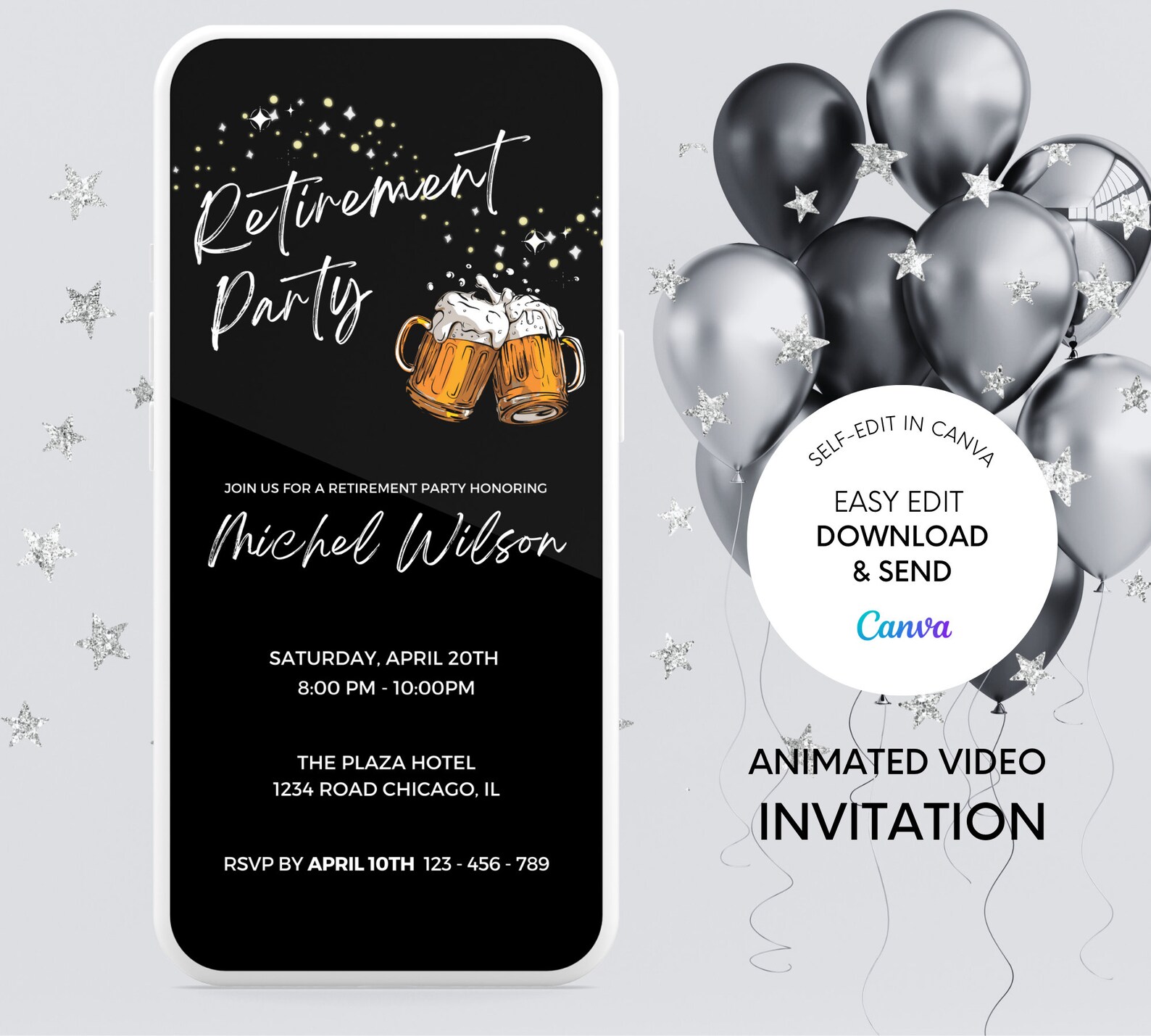 Retirement Party Invitation, Beer Retirement Party Invite for a Man ...