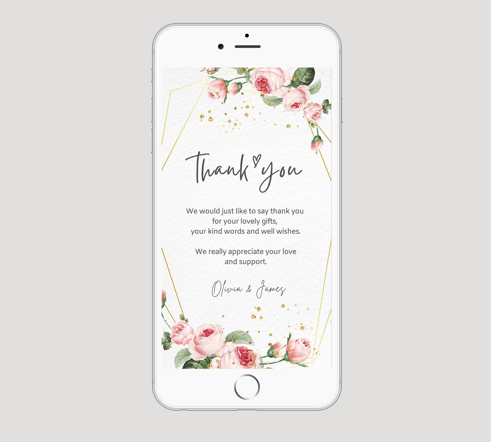 Electronic Modern Thank You Template Digital Editable Digital | Etsy UK